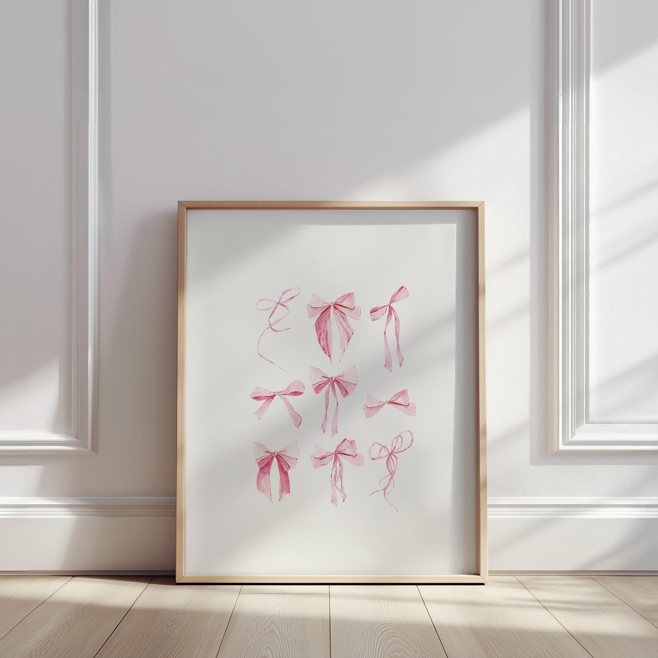 Girly Pink Bows | High Quality Printable Poster | Minimalist Wall Art ...