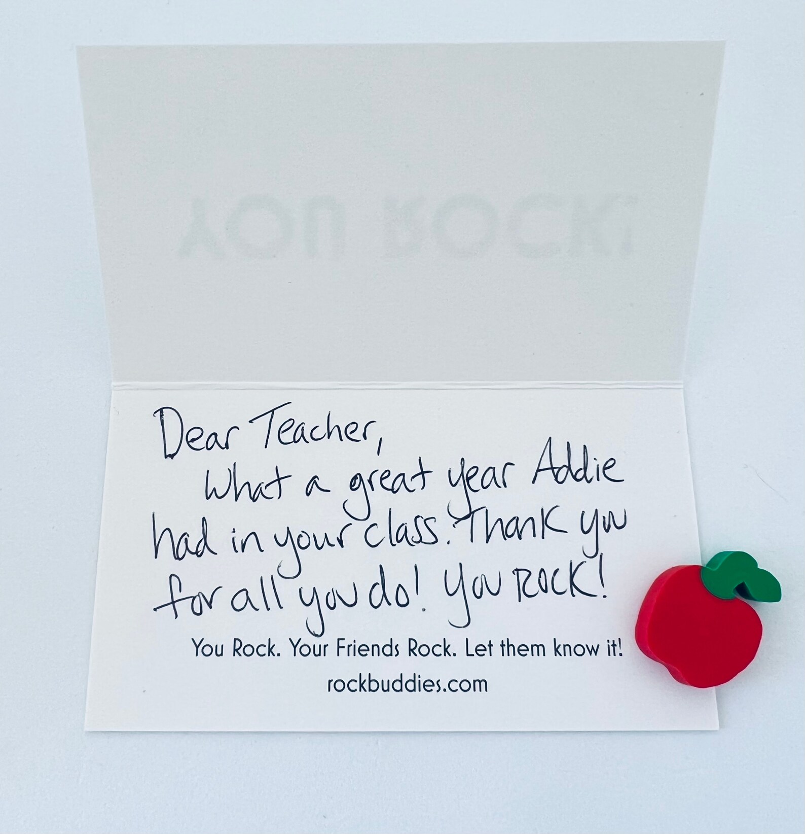 Smiley School Rock Buddy, Personalized 'you Rock' Card, Teacher Gift - Etsy