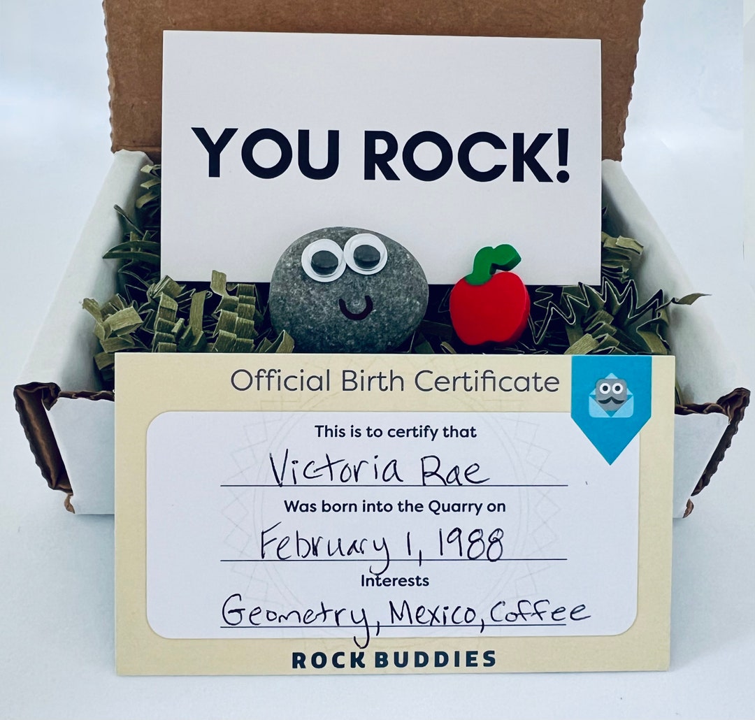Smiley School Rock Buddy, Personalized 'you Rock' Card, Teacher Gift - Etsy