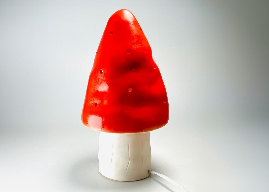 Heico Red Mushroom Lamp Germany 1990's - Etsy