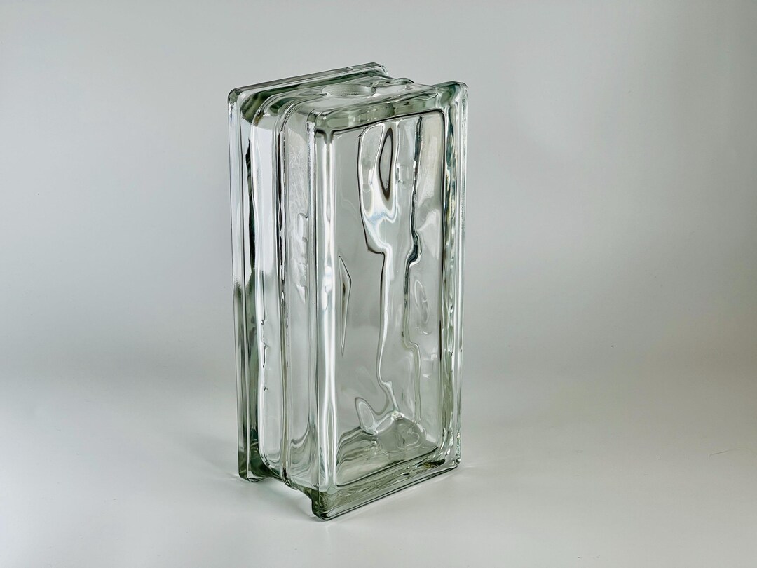 Glass Block Vase Germany 1980's - Etsy
