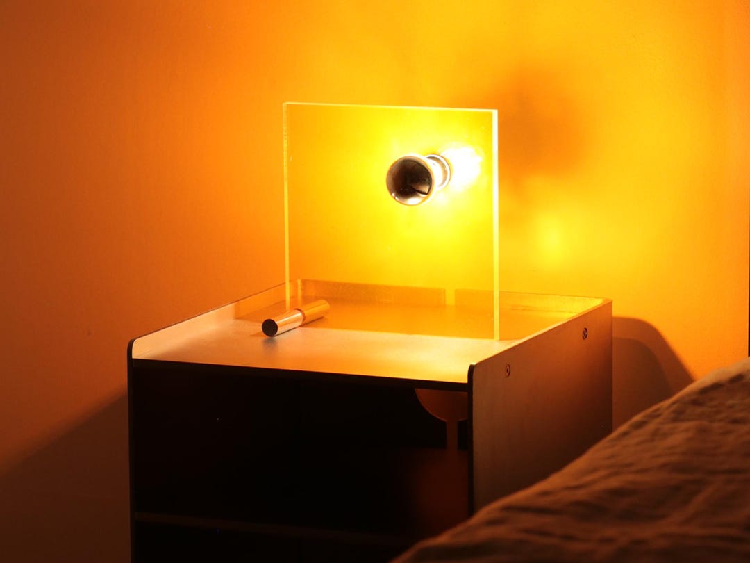 Sedgley Minimalist Lamp | Perspex Plexiglass | Neon Orange | Designed ...