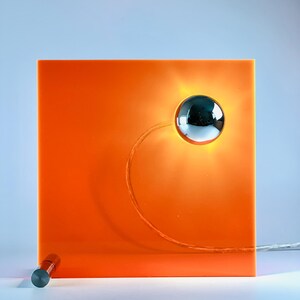 Minimalist Floating Lamp Orange Perspex Plastic Designed & Made in the ...