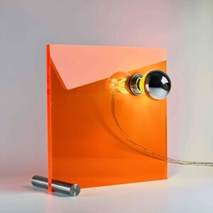 Minimalist Floating Lamp Orange Perspex Plastic Designed & Made in the ...
