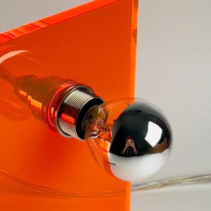 Minimalist Floating Lamp Orange Perspex Plastic Designed & Made in the ...