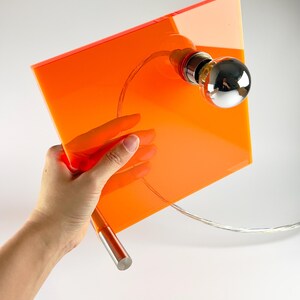Minimalist Floating Lamp Orange Perspex Plastic Designed & Made in the ...