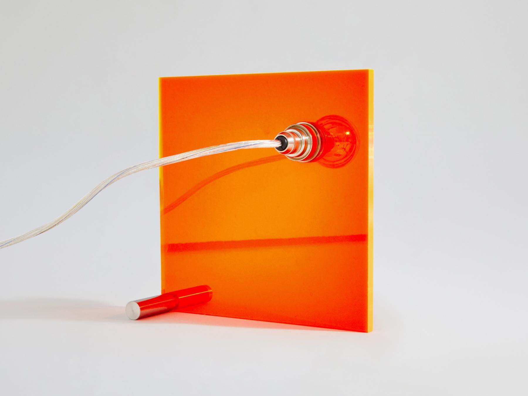 Sedgley Minimalist Lamp | Perspex Plexiglass | Neon Orange | Designed ...