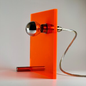 Minimalist Floating Lamp Orange Perspex Plastic Designed & Made in the ...