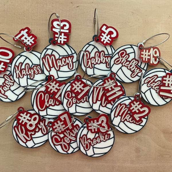 Volleyball Name Tag for Bag - Etsy
