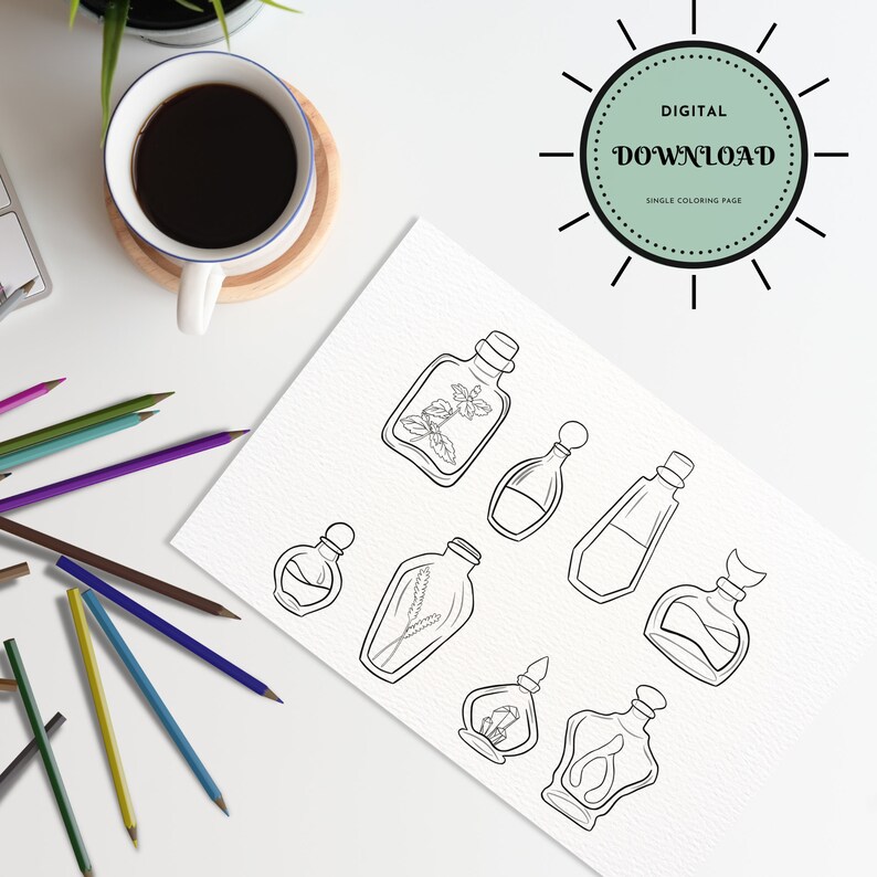 Magic Ingredients Coloring Page, Book Coloring Page, Printable Coloring ...