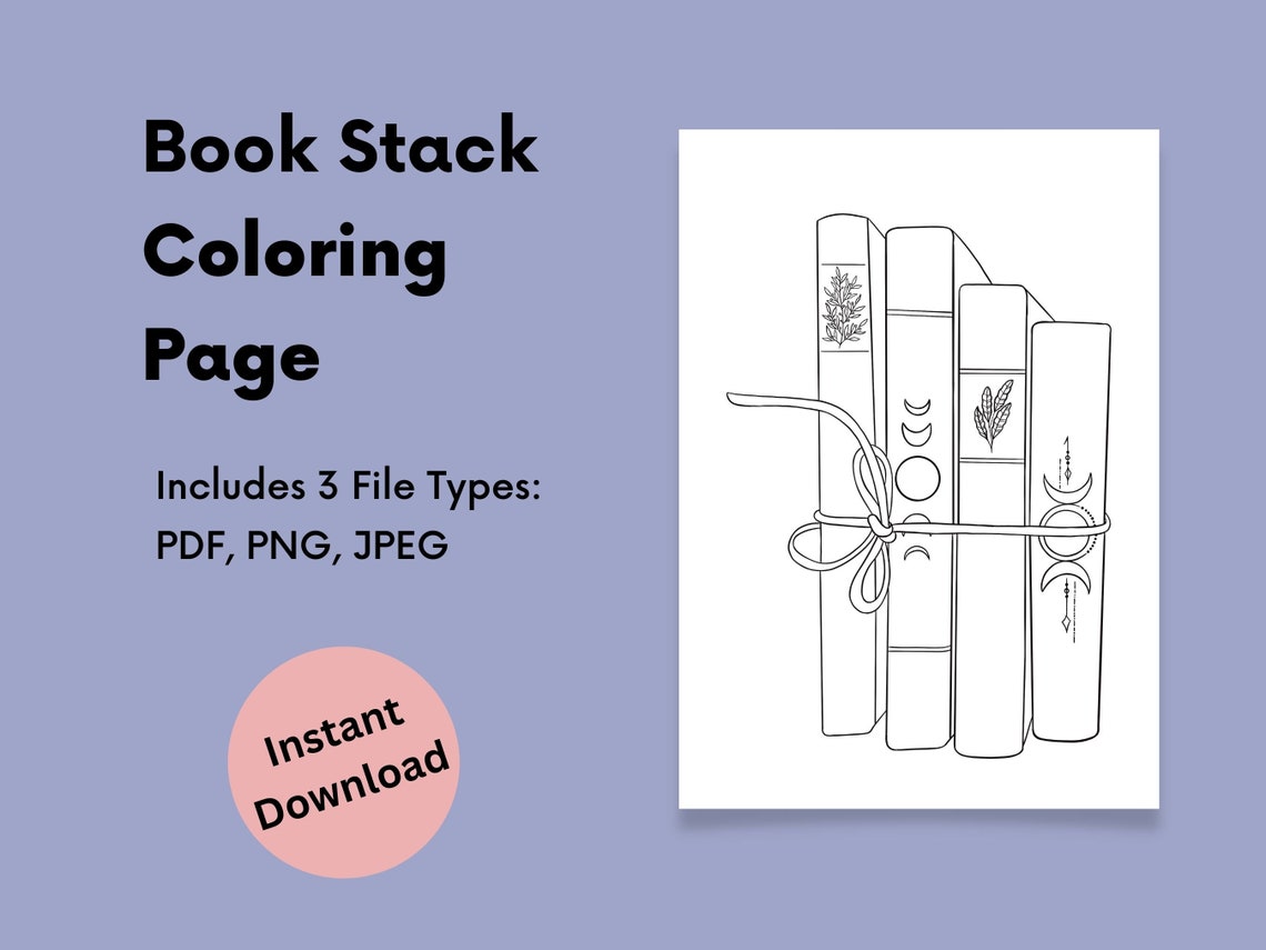 Cute Book Coloring Page for Kids, Witch Coloring Page for Adults ...