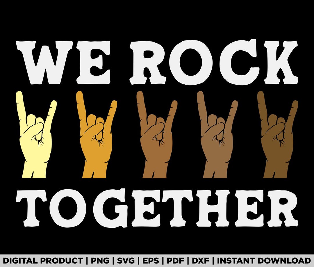 We Rock Together Rocker Skeleton Hand Png, We Rock Svg, Black History ...