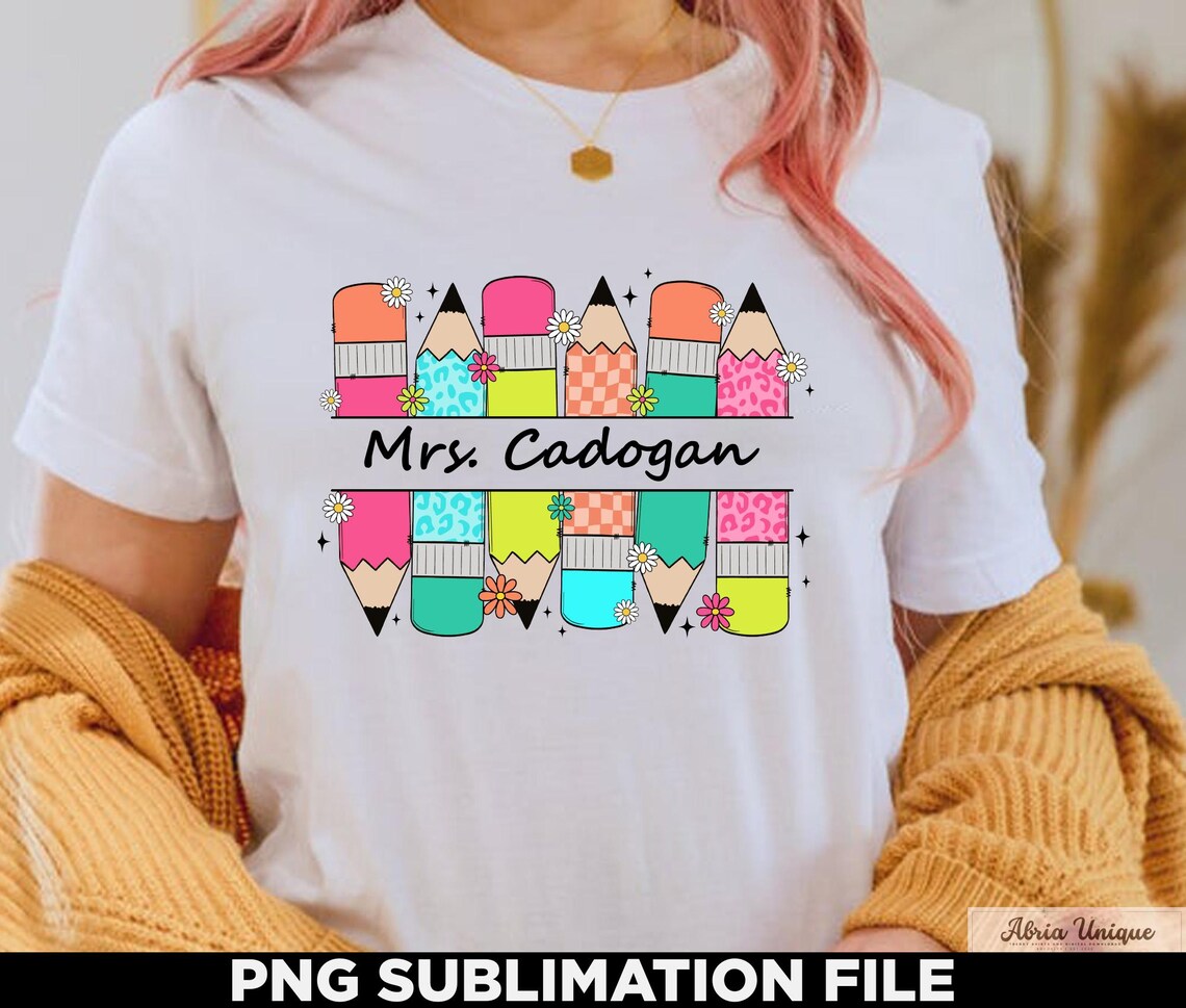 Teacher Name Custom Design, Back to School Teacher Png, Personalized ...