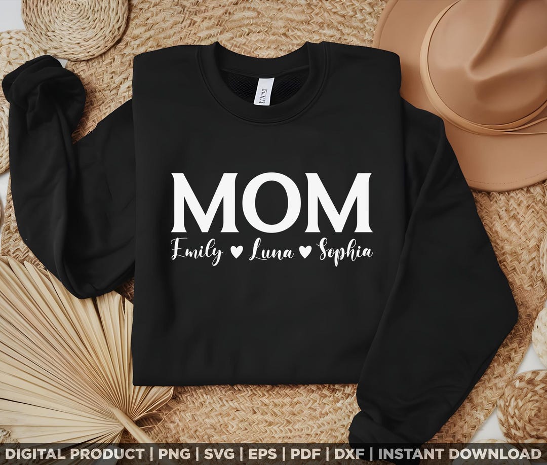 Custom Mom, Mom With Names, Mothers Day, Custom Mama, Personalized Mama ...