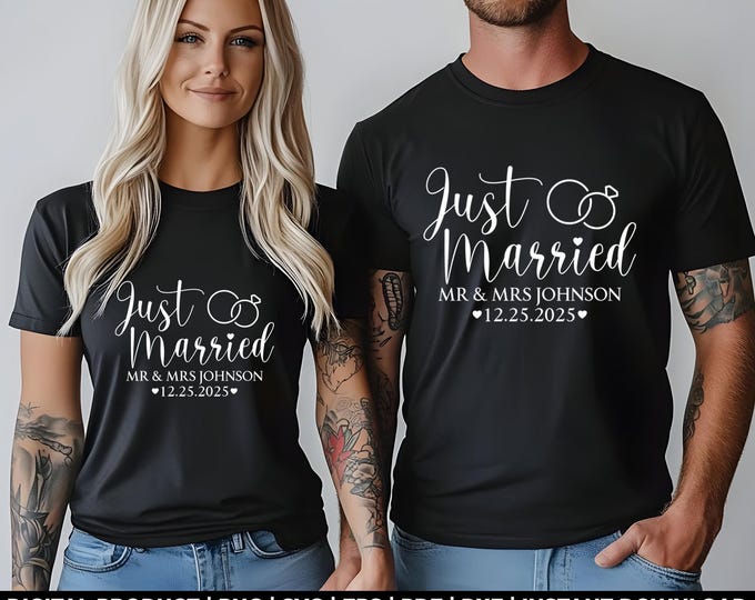 Just Married Monogram, SVG PNG, Marriage, Wedding Svg Bundle, Bride ...