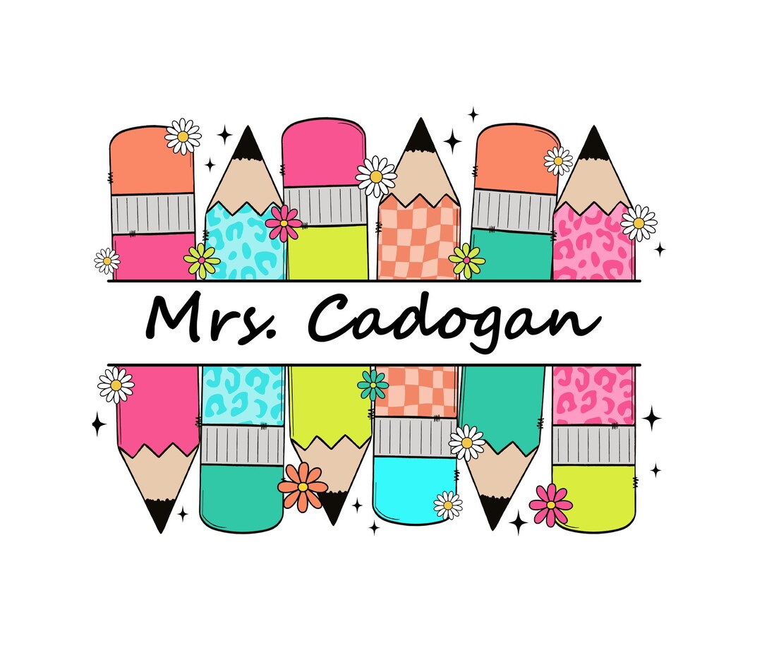 Teacher Name Custom Design, Back to School Teacher Png, Personalized ...