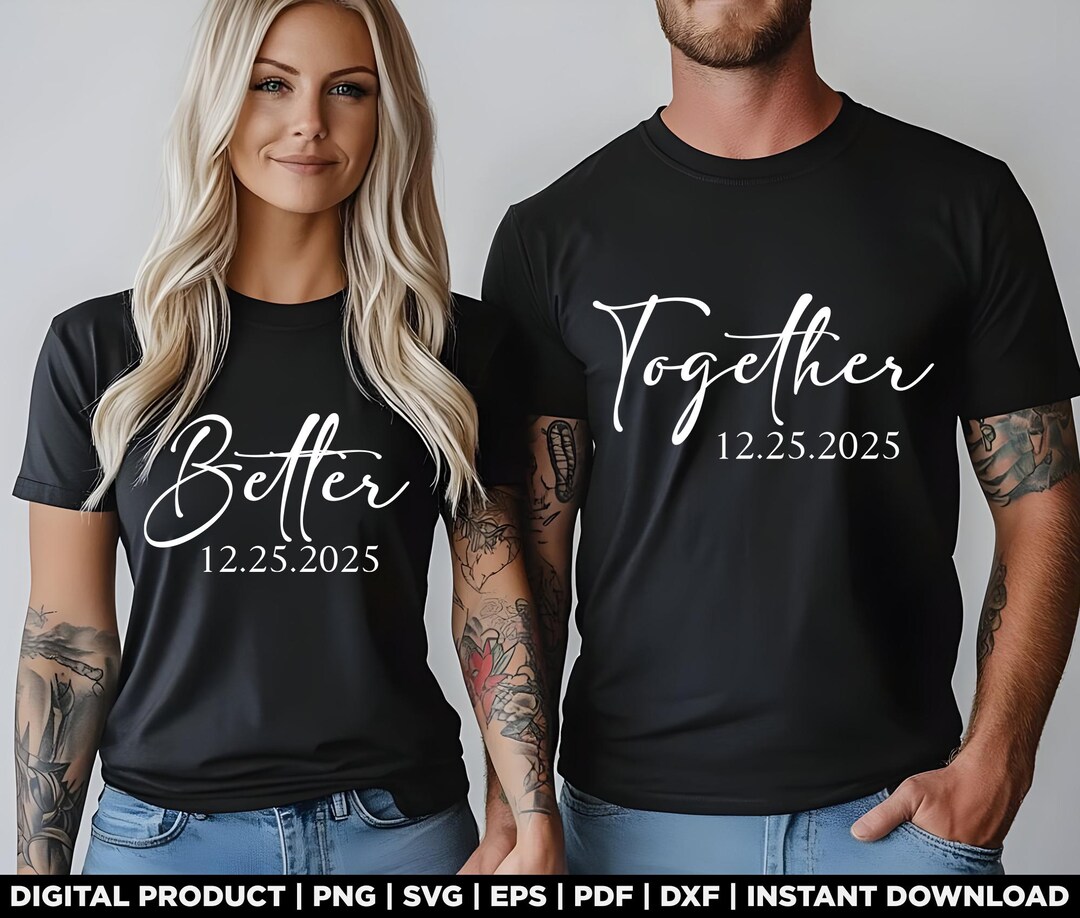 Custom Couple, Better Together Couple, Personalized Wedding Date ...