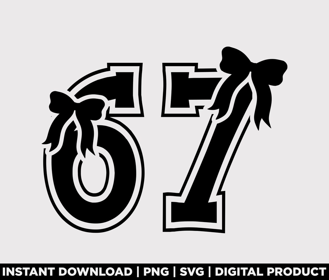 6 7 Meme Ribbon Svg Png, Six Seven Design, Funny Social Media Design ...