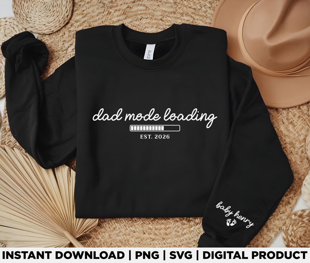 Dad Mode Loading Svg Png, Pregnancy Announcement Design, New Dad Shirt ...