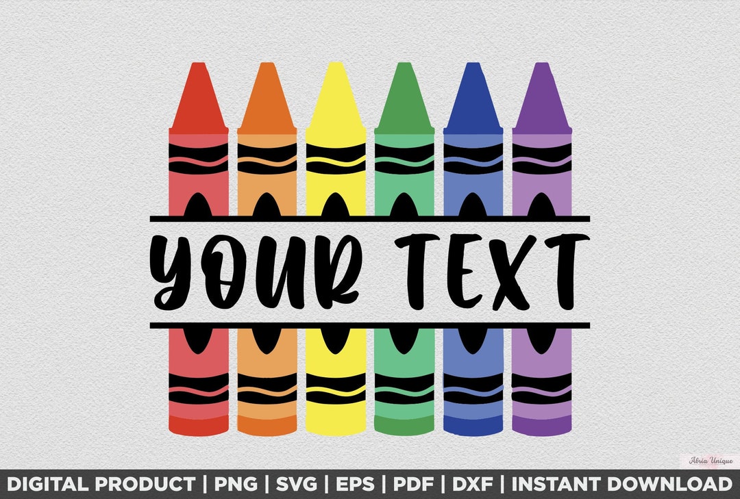 Custom Name Back to School Personalized Crayon Name 1st of Day School ...