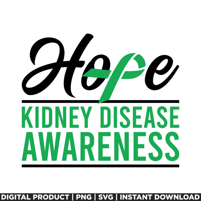 Hope Kidney Disease Awareness Month Green Ribbon Support, Green Ribbon ...