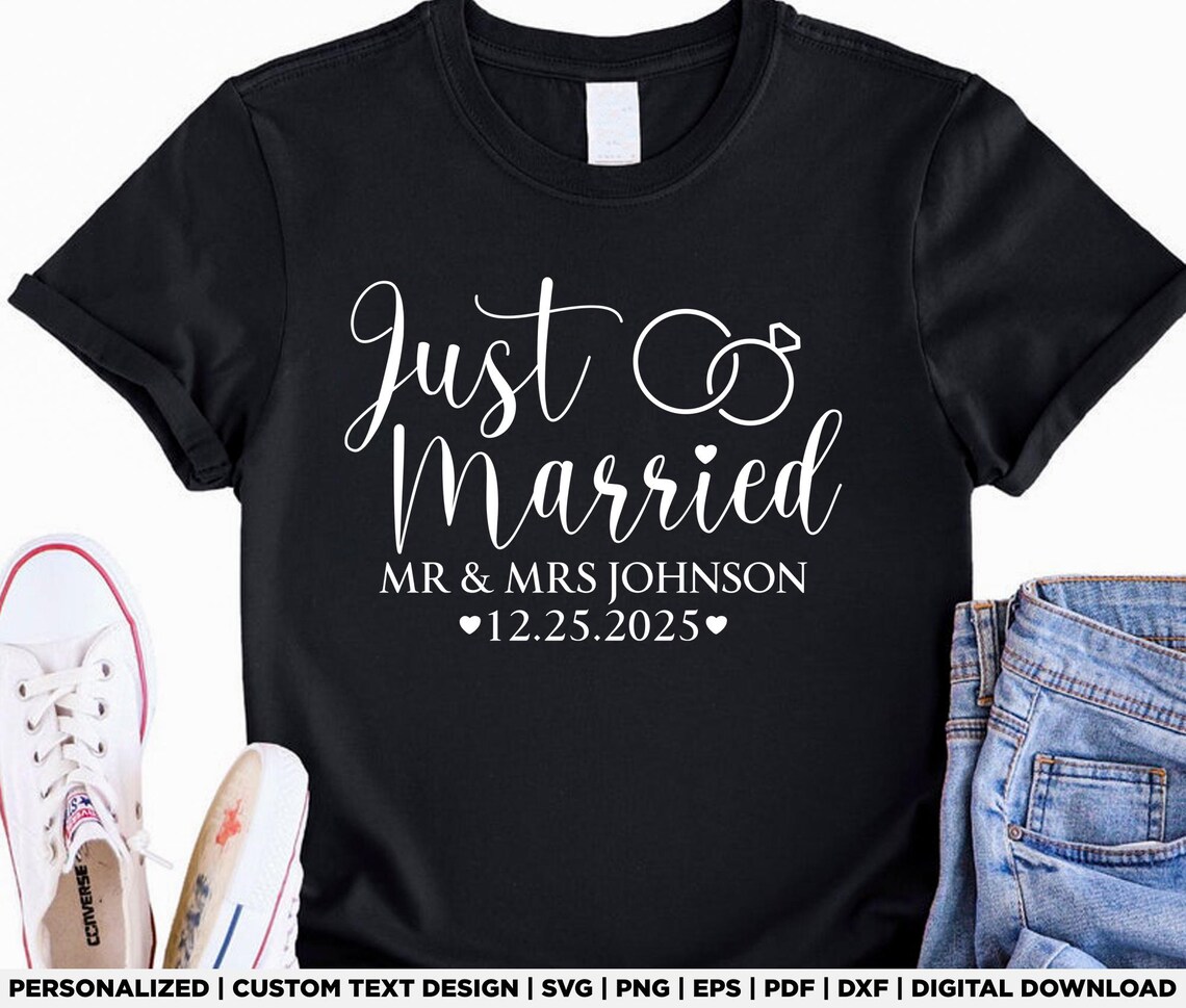 Just Married Custom, Personalized Wedding, Mr and Mrs, Weeding Date ...