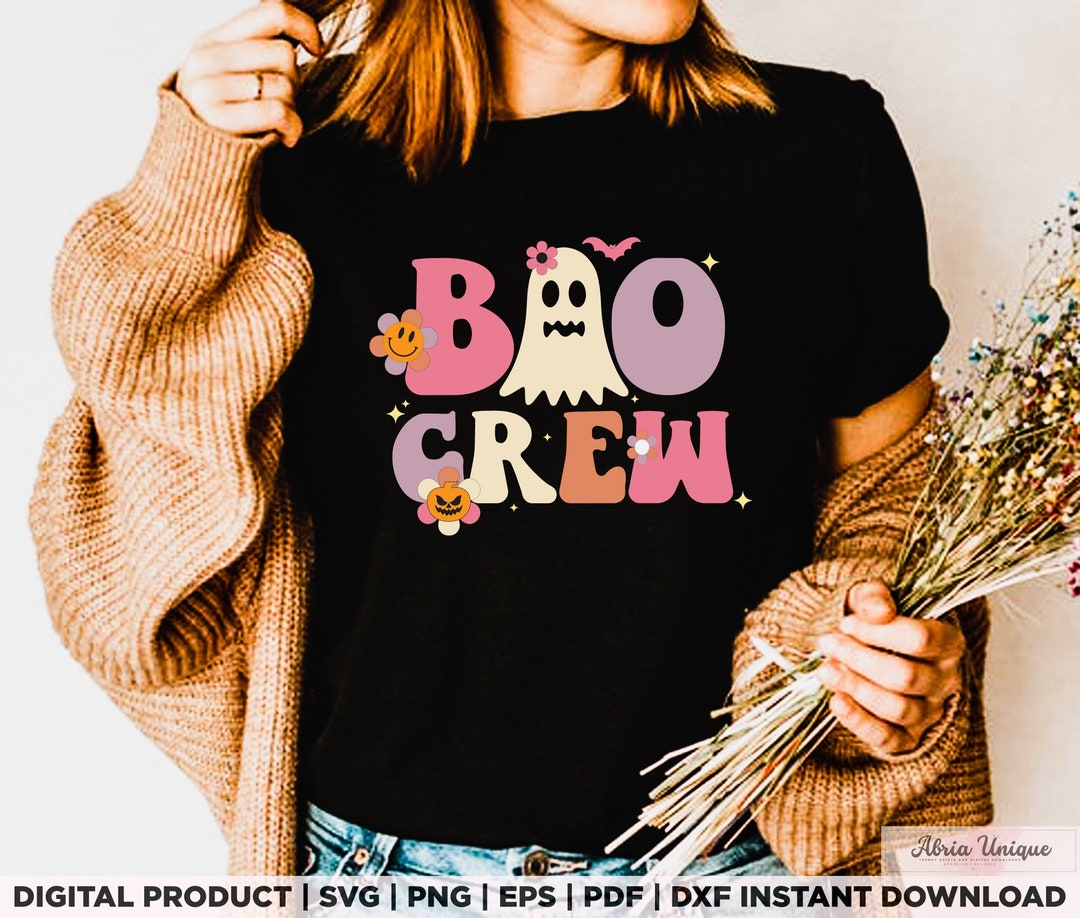 Retro Groovy Boo Crew Halloween Boo Svg, Png, Eps, Pdf, Dxf, Circut ...