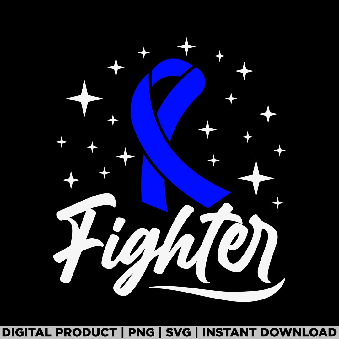 Colon Cancer Fighter Blue Ribbon Awareness Month Support, Colon Cancer ...