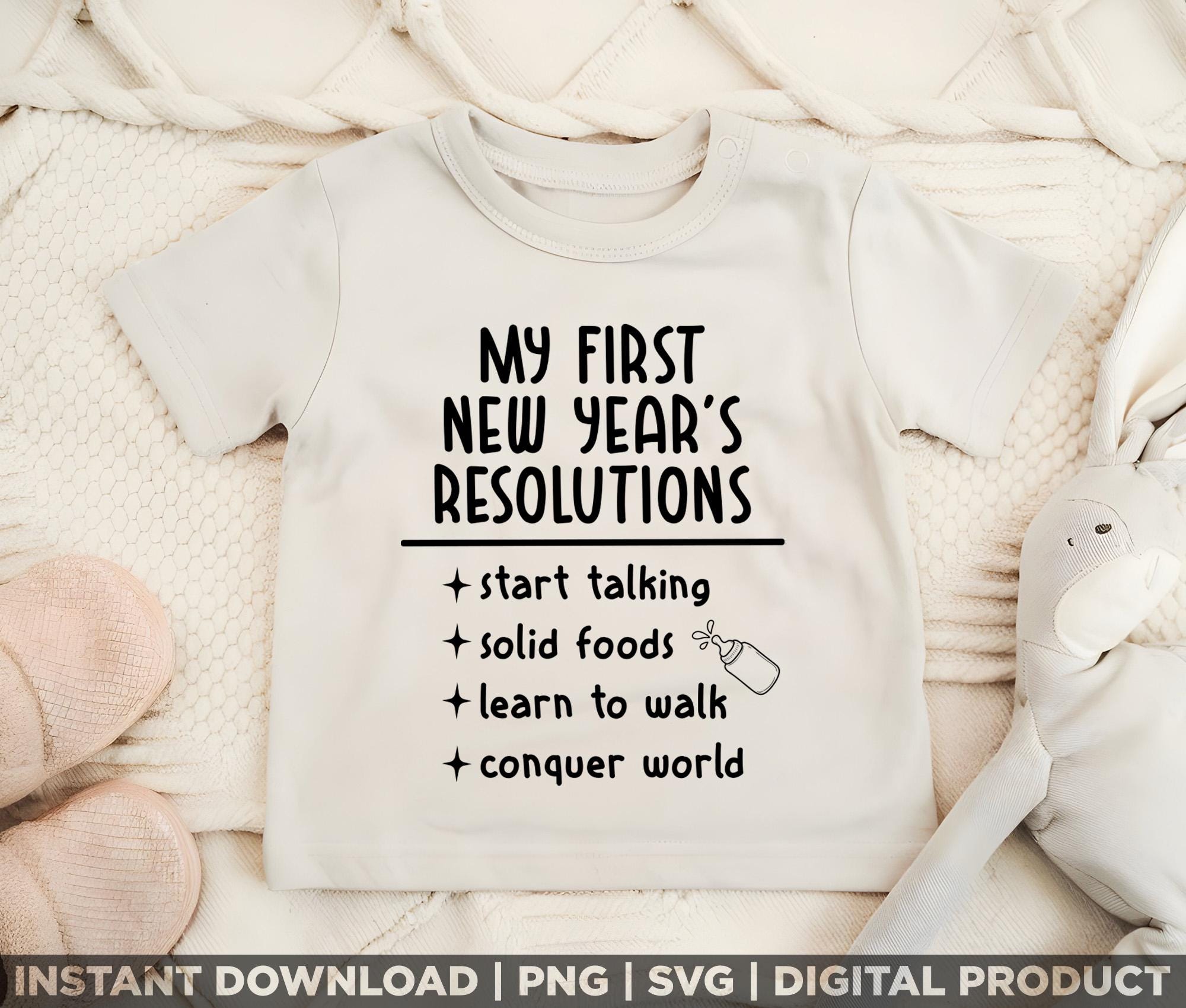 My First New Year Resolutions Svg Png, Baby First New Year, New Year ...