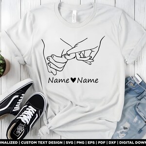 Custom Pinky Promise, Custom Anniversary Gift, Matching Couple Names ...