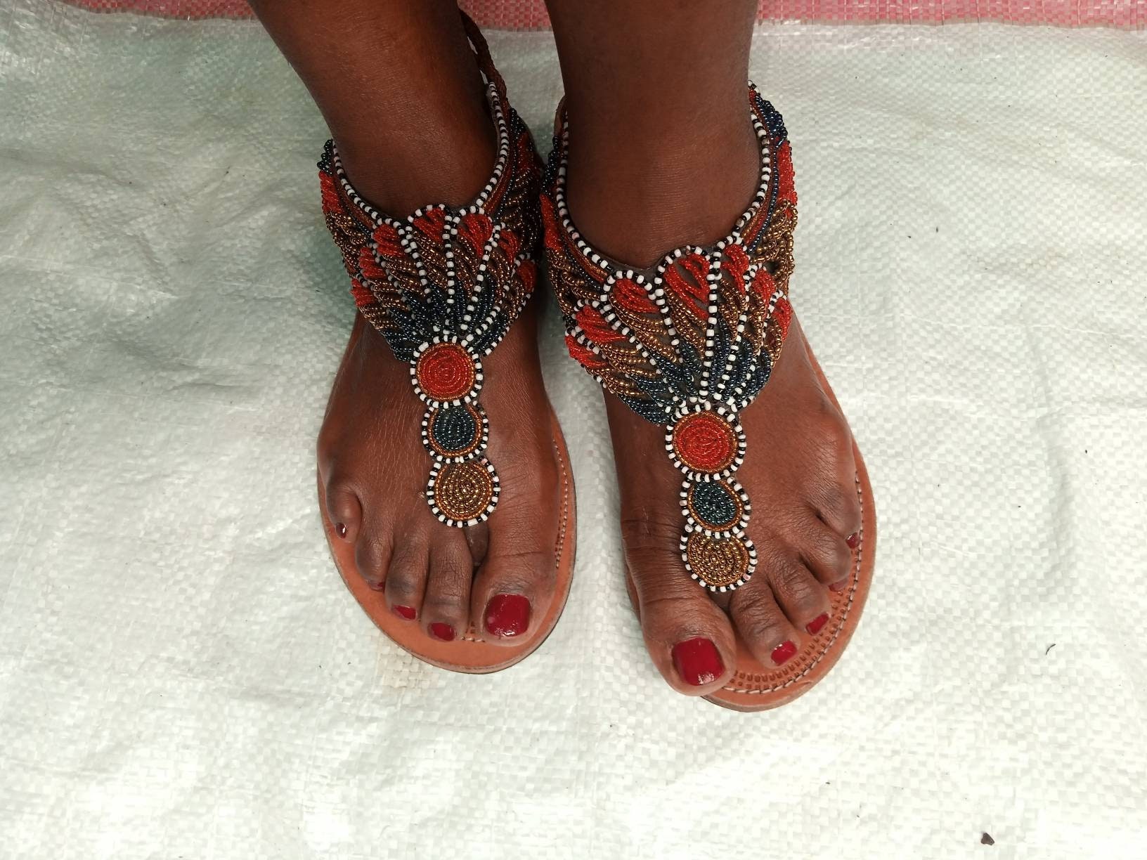 African Sandals Beaded Gladiators African Sandals for Women - Etsy