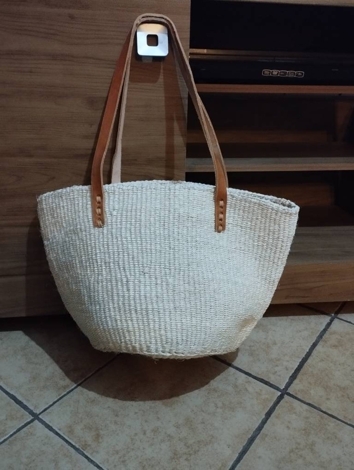 Sisal Bag White Woven Tote Sisal Tote Kenya Bag Woven - Etsy