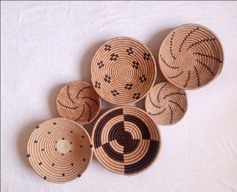 Set of 5 Wall Baskets. Rwandese Wall Baskets / African Wall - Etsy