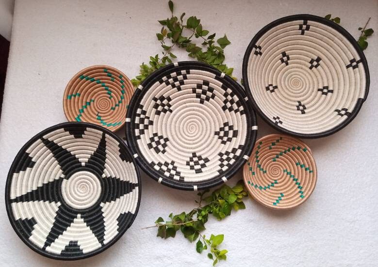 Set of 5 Wall Baskets. Rwandese Wall Baskets / African Wall - Etsy