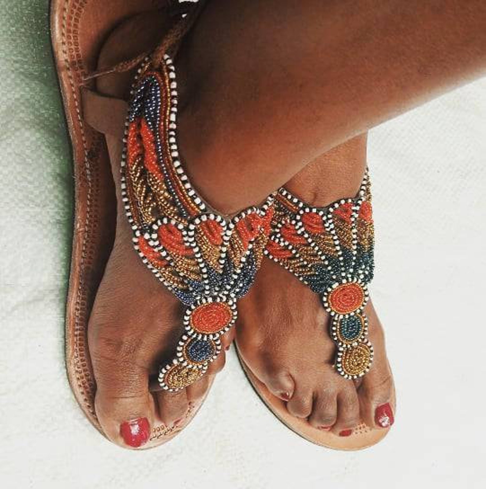 African Sandals Beaded Gladiators African Sandals for Women | Etsy