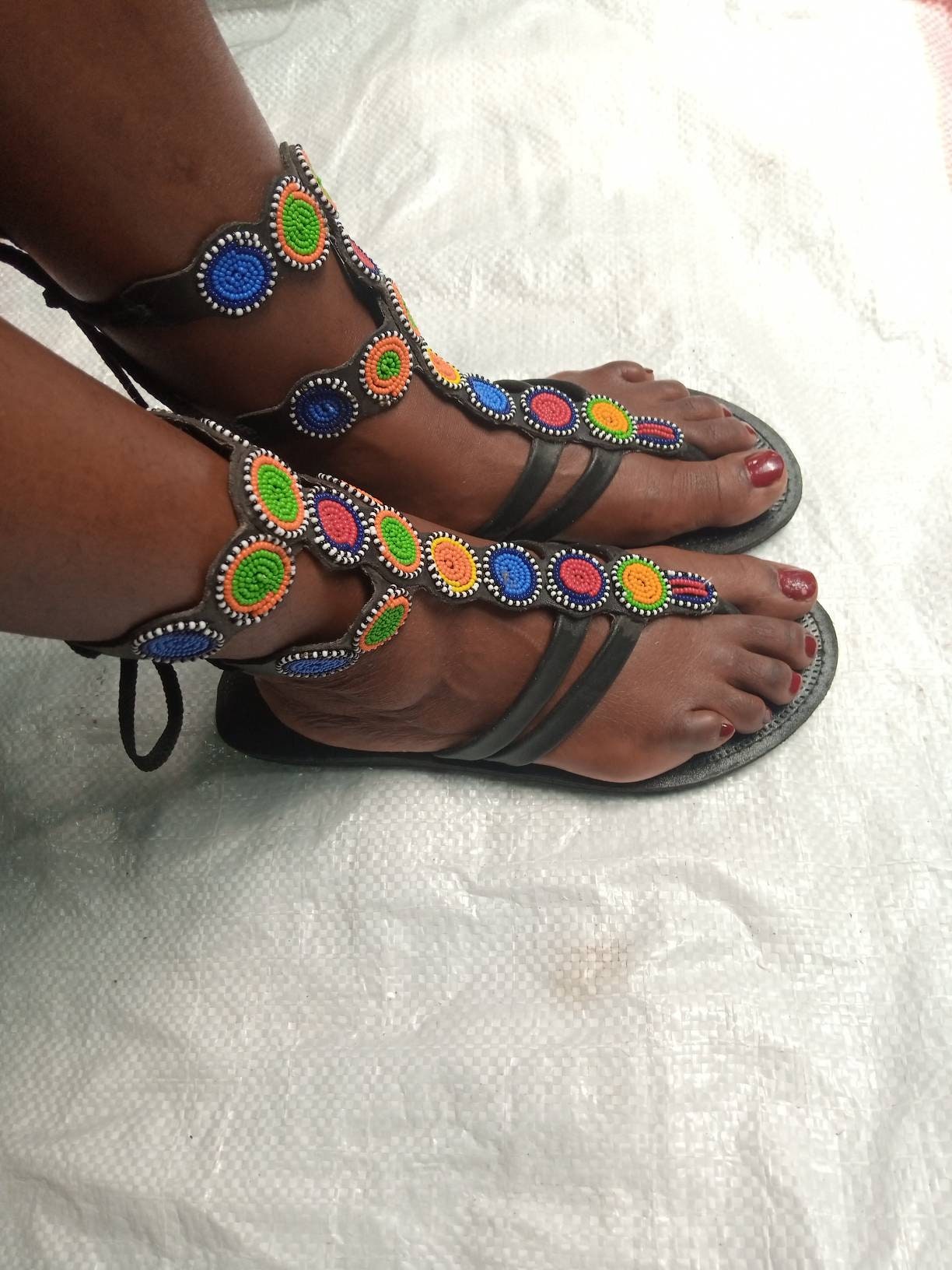 African Beaded Sandals Gladiator Sandals African Sandals - Etsy