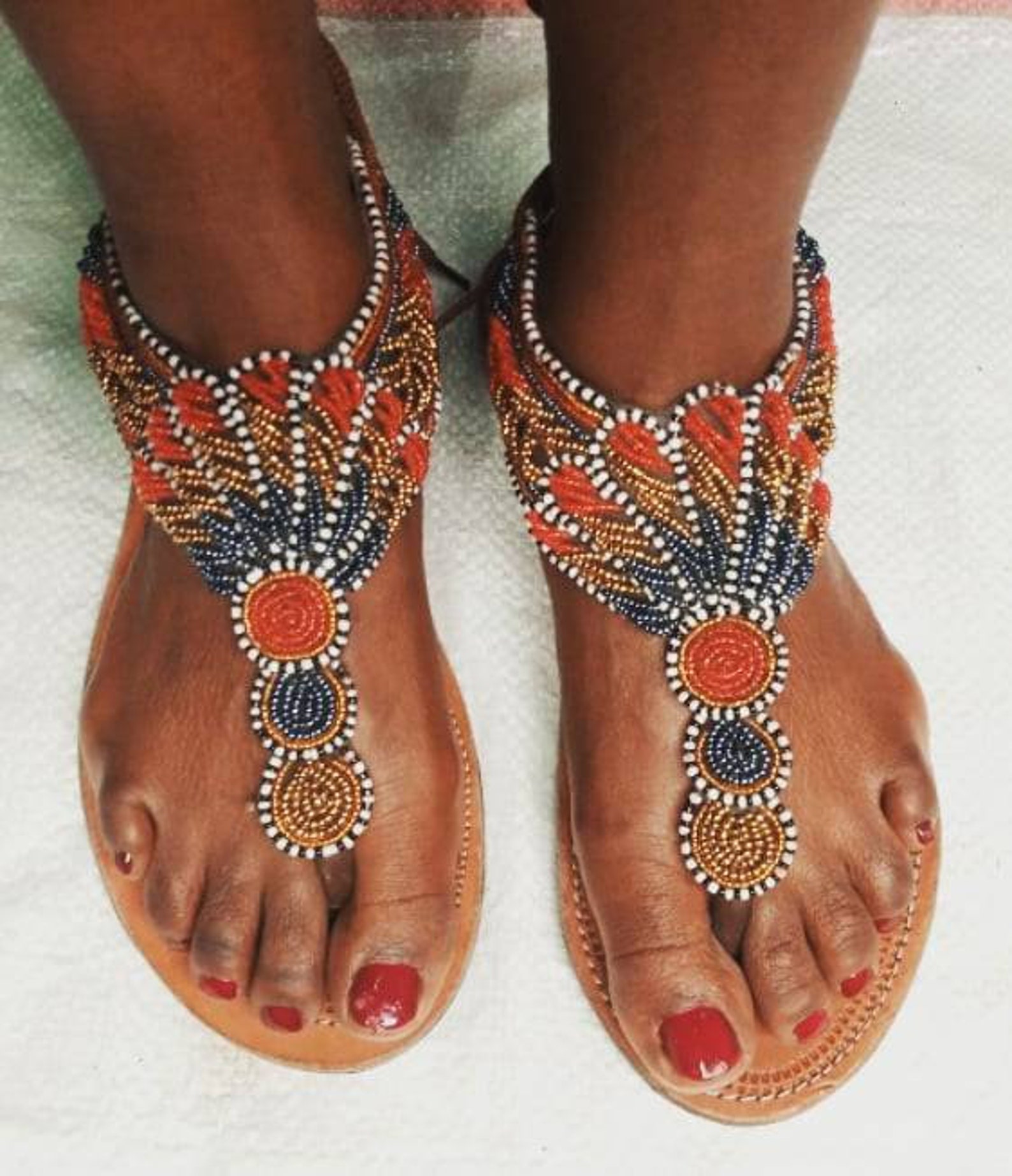 African Sandals Beaded Gladiators African Sandals for Women | Etsy