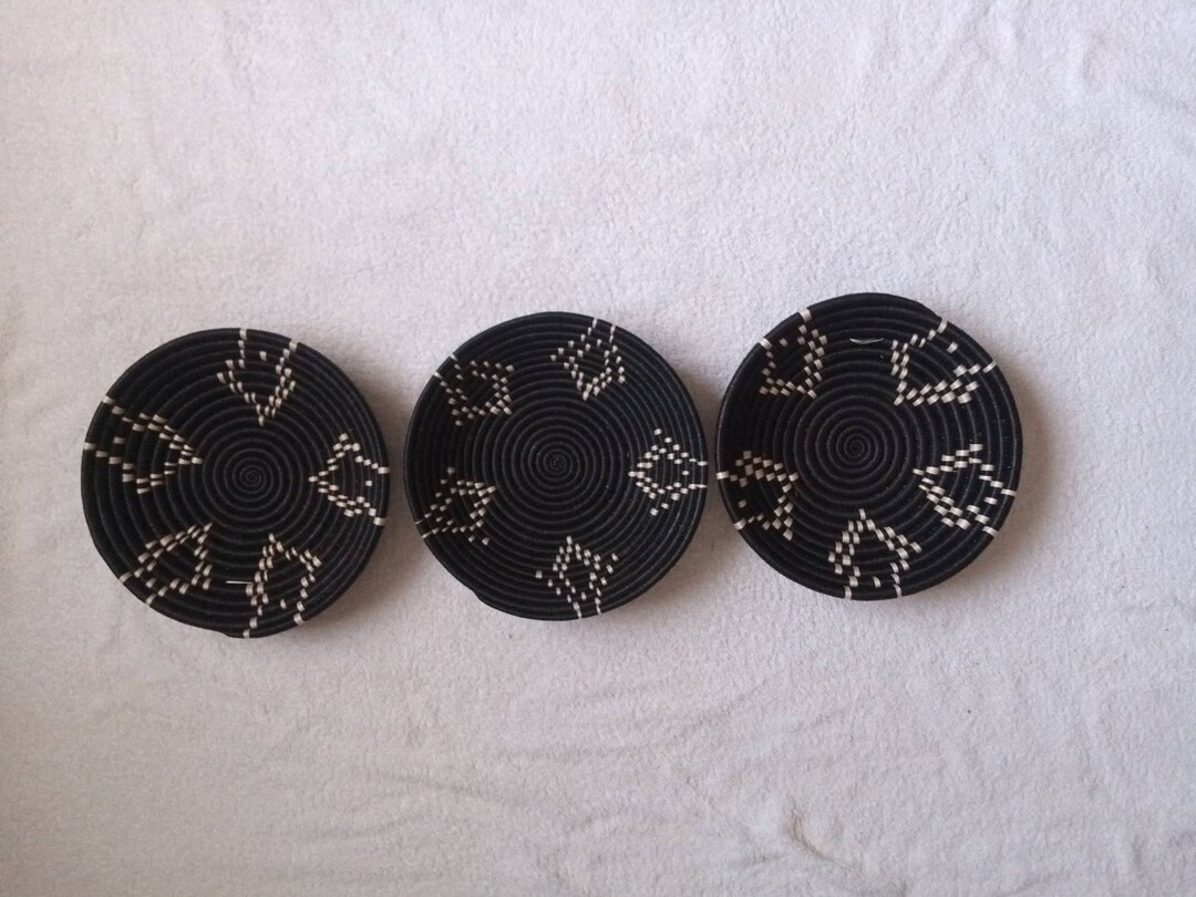 3 Set 10" African Wall Basket, Home Decor Basket, Wicker Wall Art ...