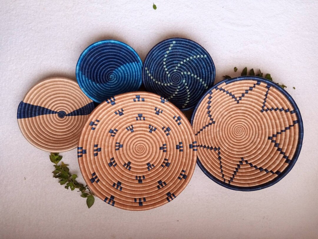 Set of 5 Wall Baskets. Rwandese Wall Baskets / African Wall - Etsy