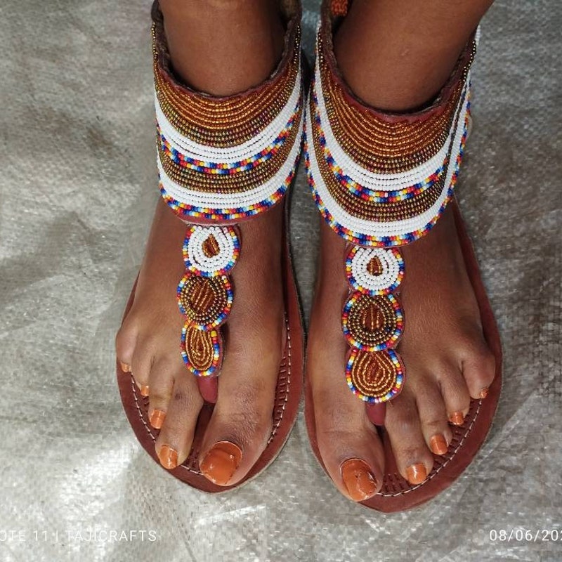 Gold African Sandals - Etsy