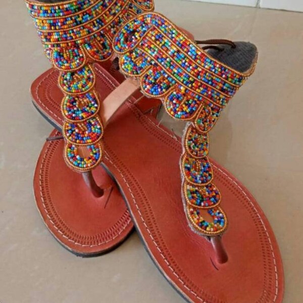 Beaded Sandals - Etsy