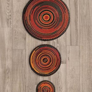 Set of 3 Beaded African Wall Decor Mats/ Wall Hanging Decor/ Handmade ...