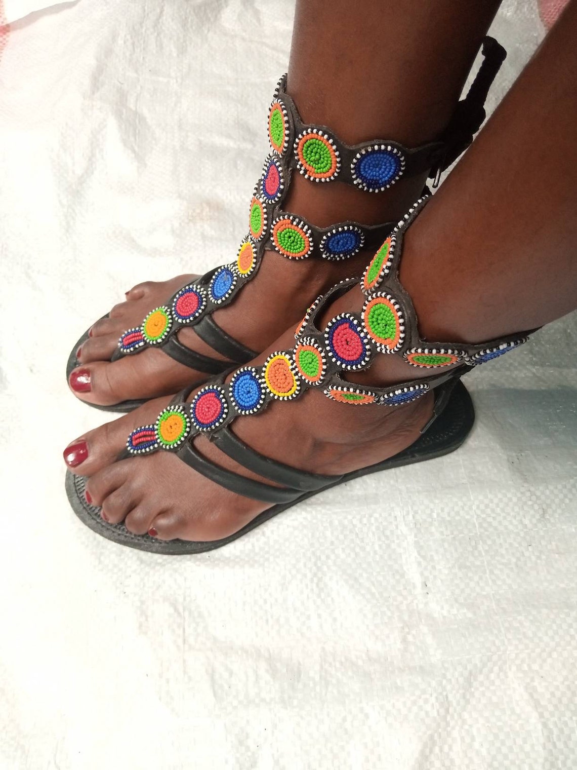 African Beaded Sandals Gladiator Sandals African Sandals - Etsy