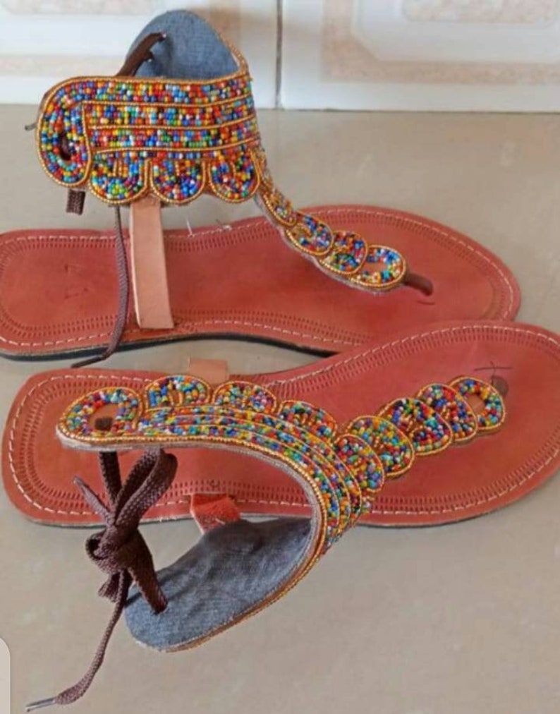 African Sandals Beaded Gladiators African Sandals for Women | Etsy