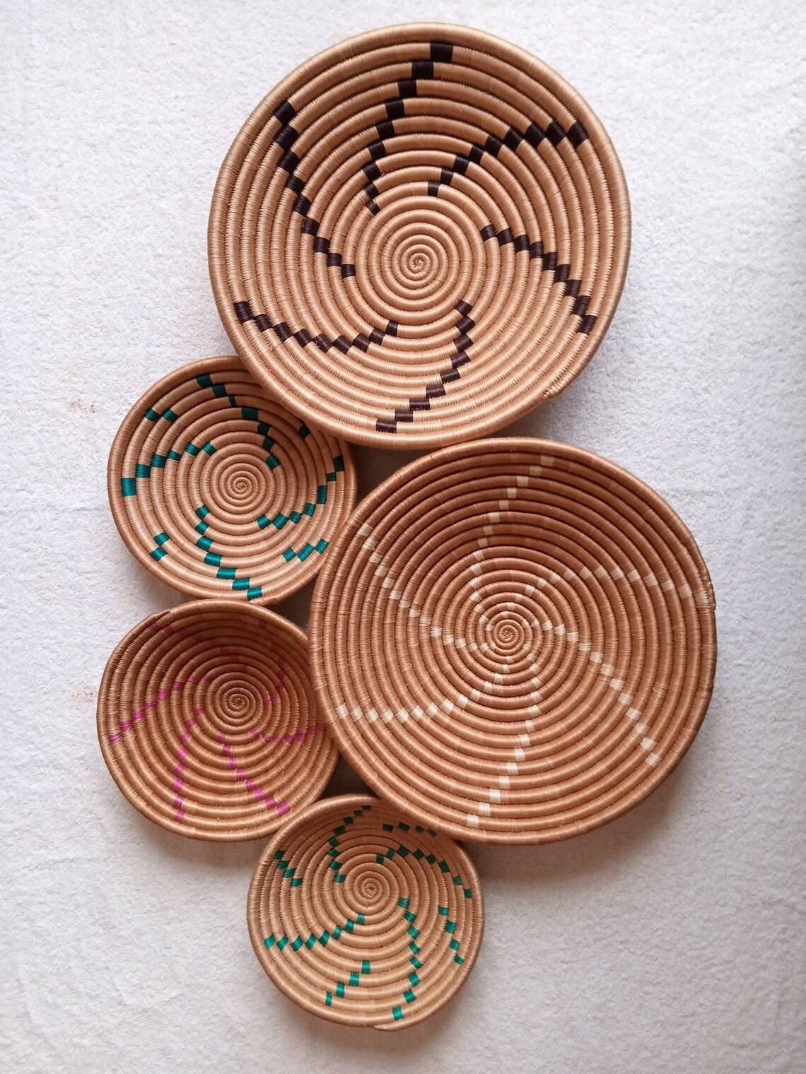 Set of 5 Wall Baskets 128/ Assorted Wall Baskets - Etsy