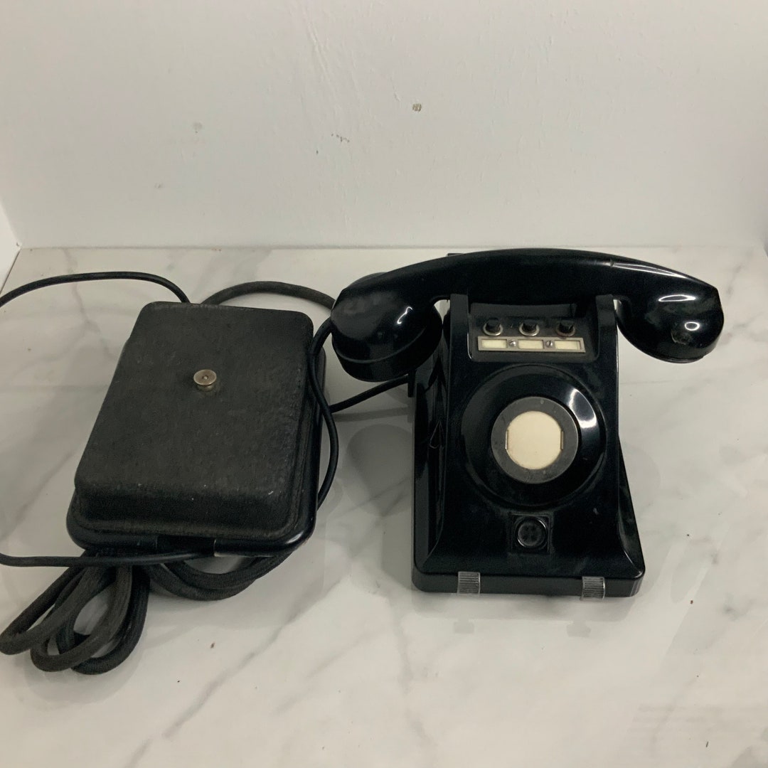 Vintage Black Reception Telephone Paris Ca 1950 - Etsy