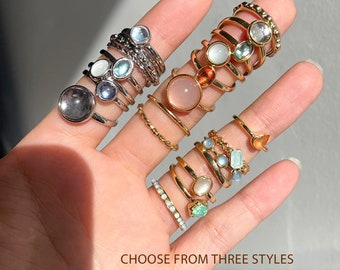 Gemstone Ring Set | Etsy