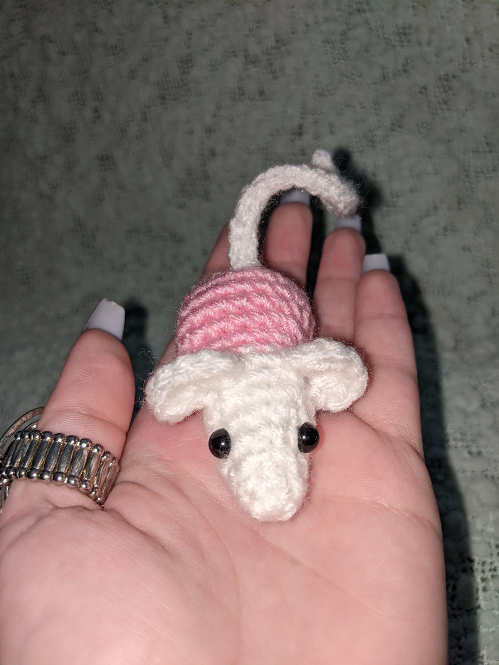 Tiny Mouse Friend Multicolor Handmade Desk Pet/cat Toy Crochet ...