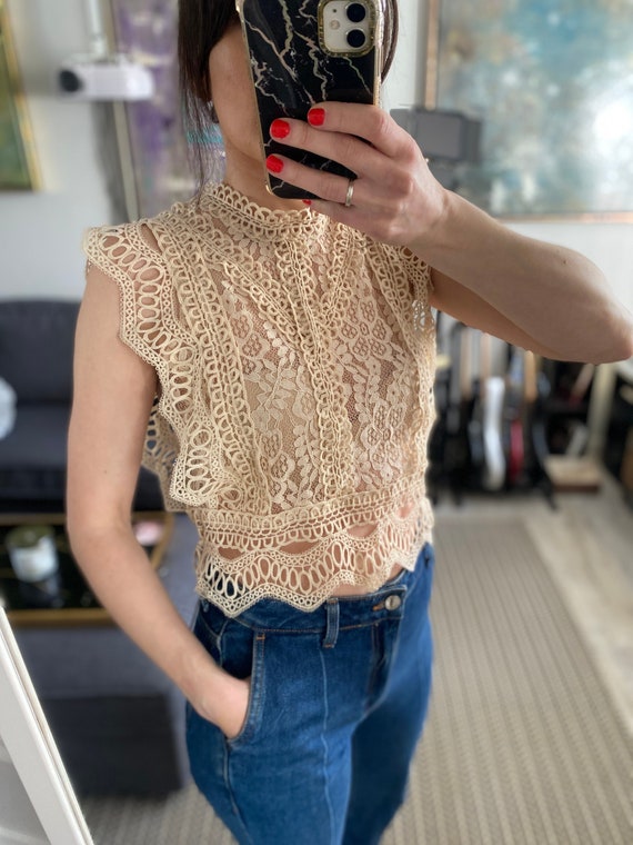 Lace Crop Top Vintage Style Victorian Style Romantic Top | Etsy