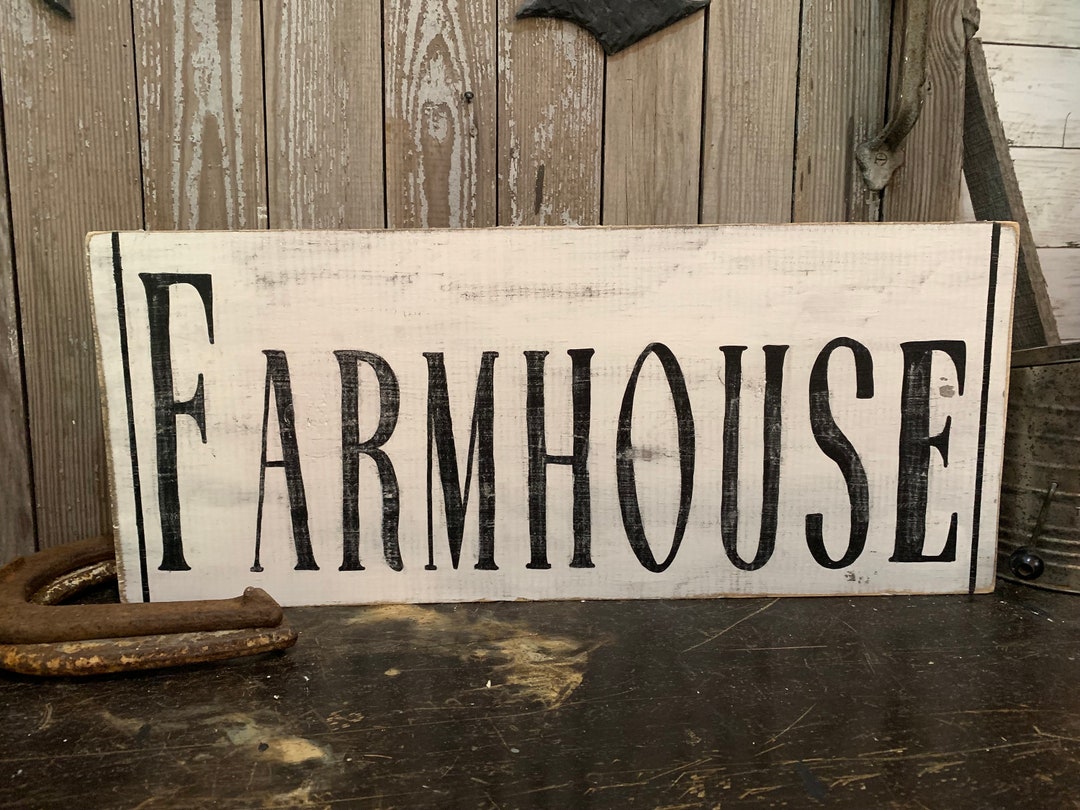 Farmhouse Vintage Primitive FARMHOUSE Wooden Sign Distressed Rustic ...